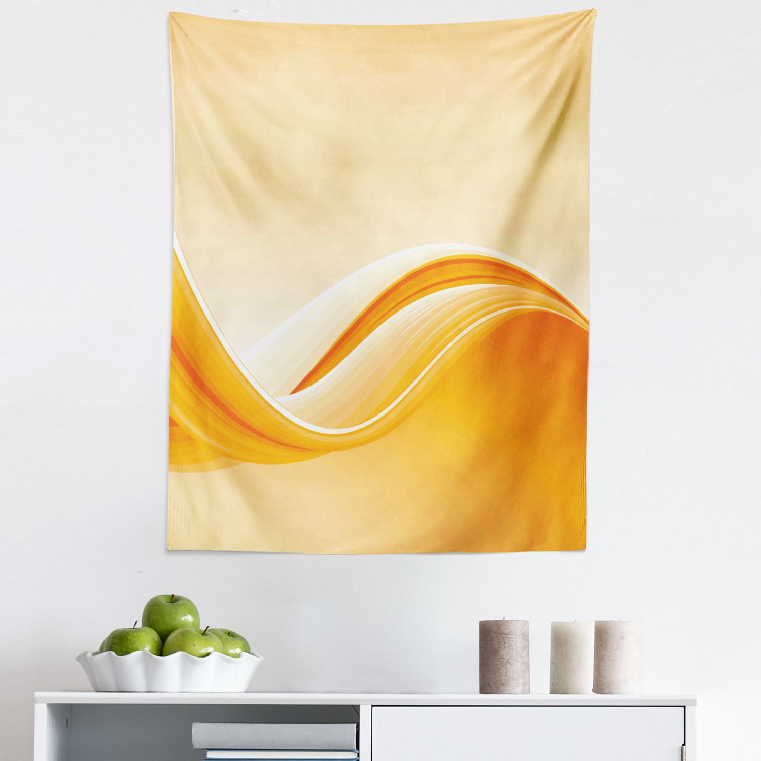 Abstract Tapestry, Vibrant Background with a Big Waved Line Modern Art ...