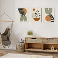 Boho Minimalist Wall Art Set of 3 Framed Canvas Wall Art, Boho Wall Decor Mid-Century Modern ...