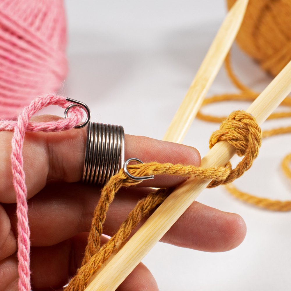 Metal Spring Yarn Finger Thimble from Craft County - Knitting ...