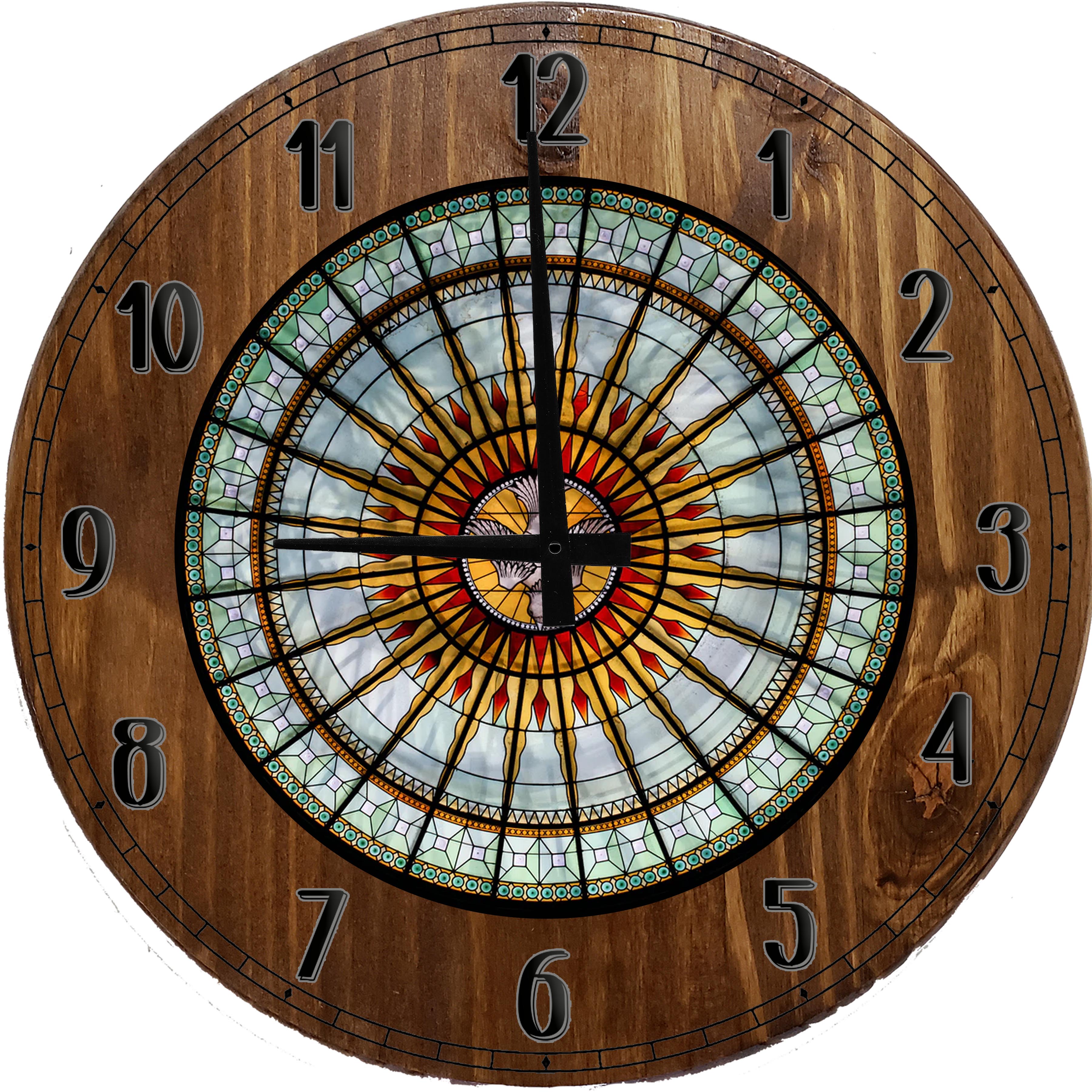 Large Wood Wall Clock 24 Inch Round Faith Wall Art Christian Cathedral ...