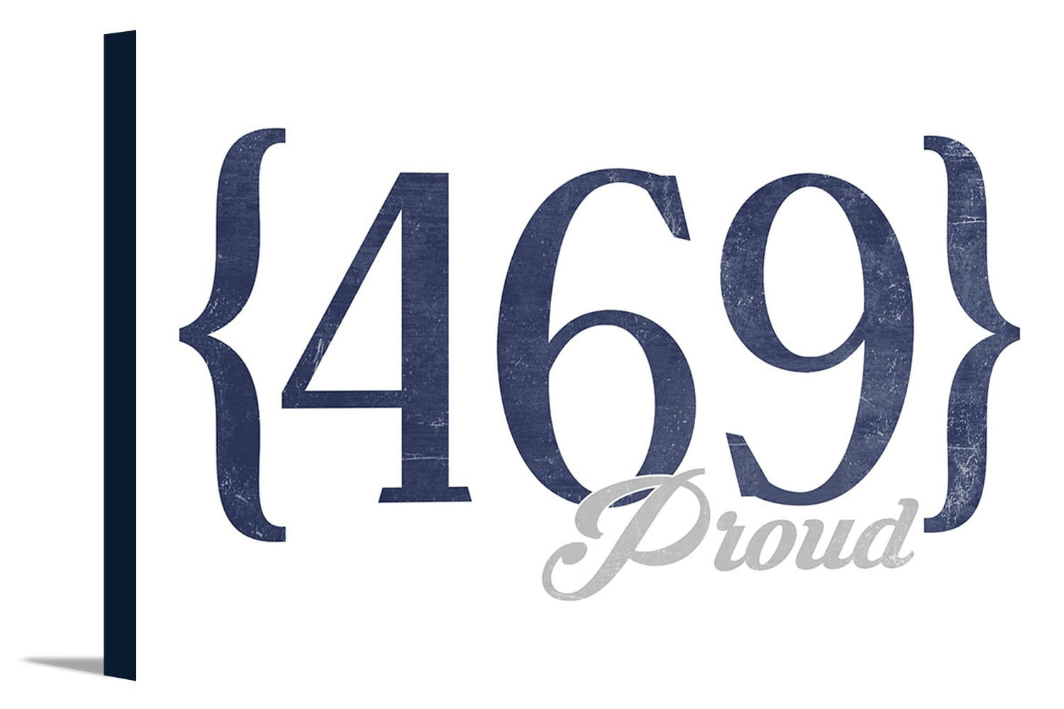 Grand Prairie, Texas - 469 Area Code (Blue) - Lantern Press Artwork ...