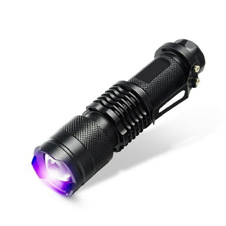Purple Bright Flashlight Adjustable Focus Currency Checking Portable ...
