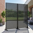 MAYEERTY 5 Panels Outdoor Privacy Screen, Metal Decorative Privacy ...