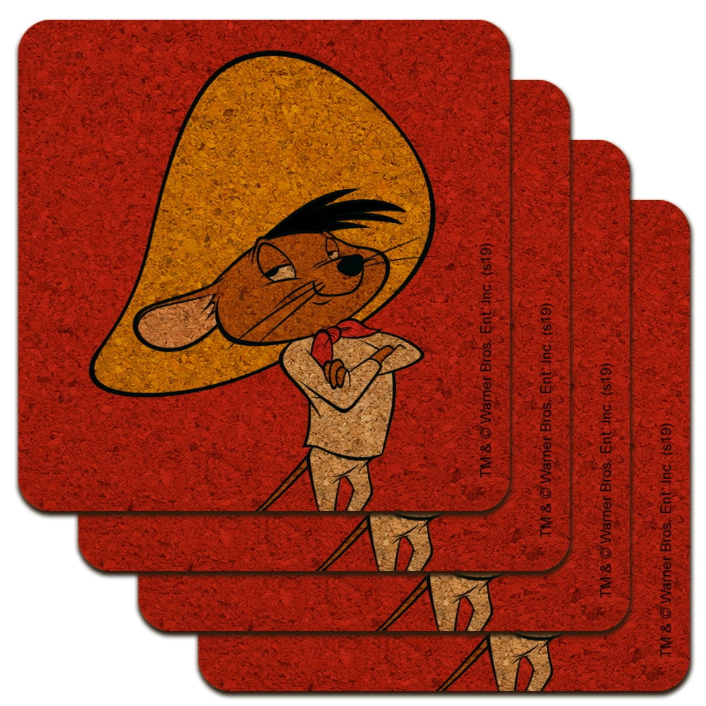 Looney Tunes Speedy Gonzales Low Profile Novelty Cork Coaster Set ...