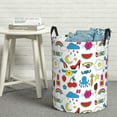 Cute pattern Laundry Basket with Handles - Freestanding Laundry Hamper ...