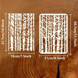 1Pc White Birch Painting Stencil Reusable Tree Trunks Pattern Drawing ...