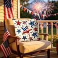 WUXICHEN 4th of July Patriotic Decorative Pillow Cover Red White Blue ...