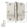 3.5 Inch Satin Nickel Door Hinges 18 Pack Interior Hardware - Walmart.com