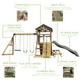 Backyard Discovery Endeavor II Wooden Outdoor Playground Swing Set with ...