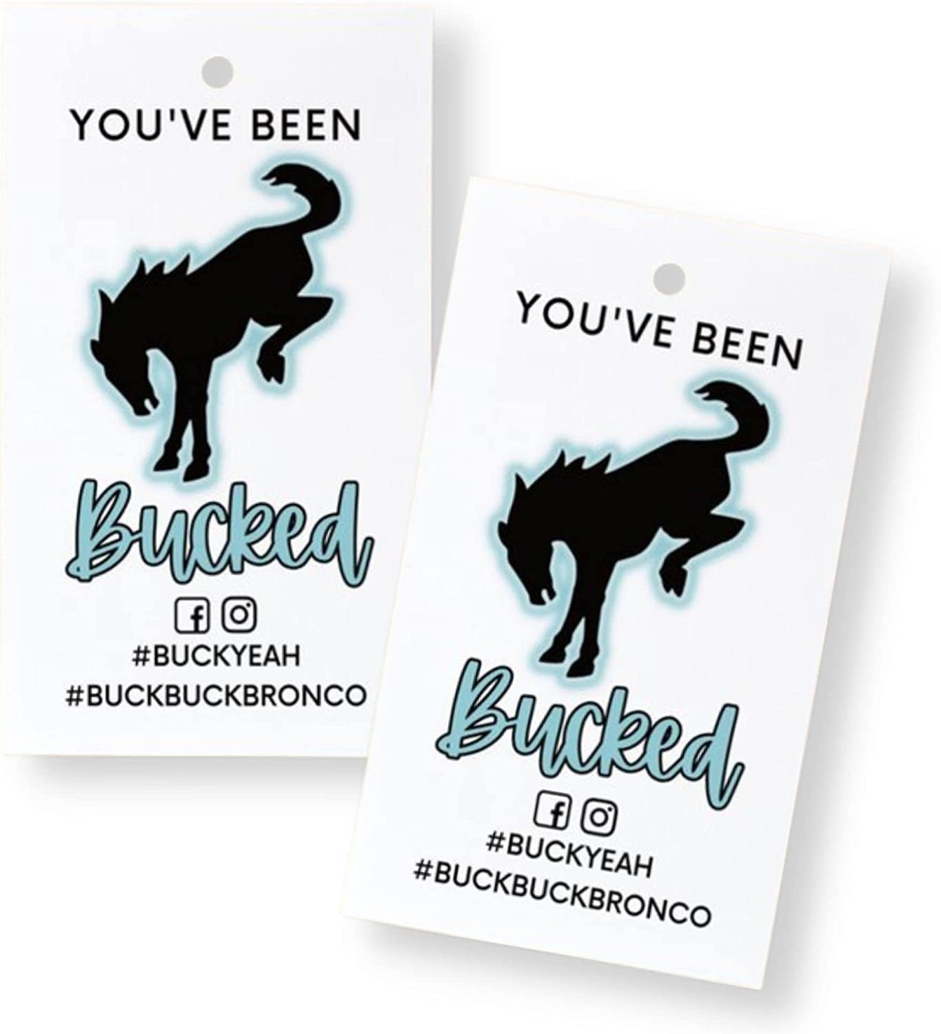 Bucked Hang Tag With Bronco, 30 Pack, 2x3.5 Inches Business Card ...