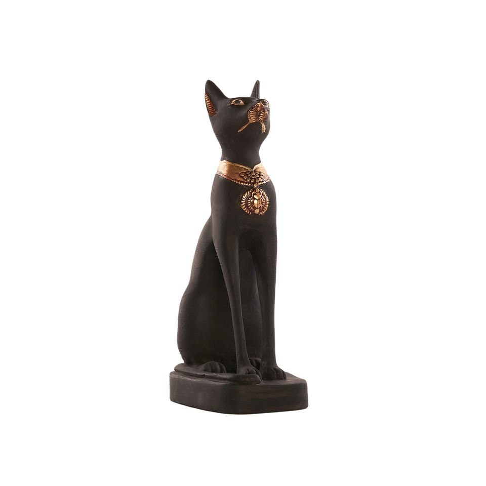 Black and Gold Egyptian Goddess Bastet, Certified Museum Reproduction ...