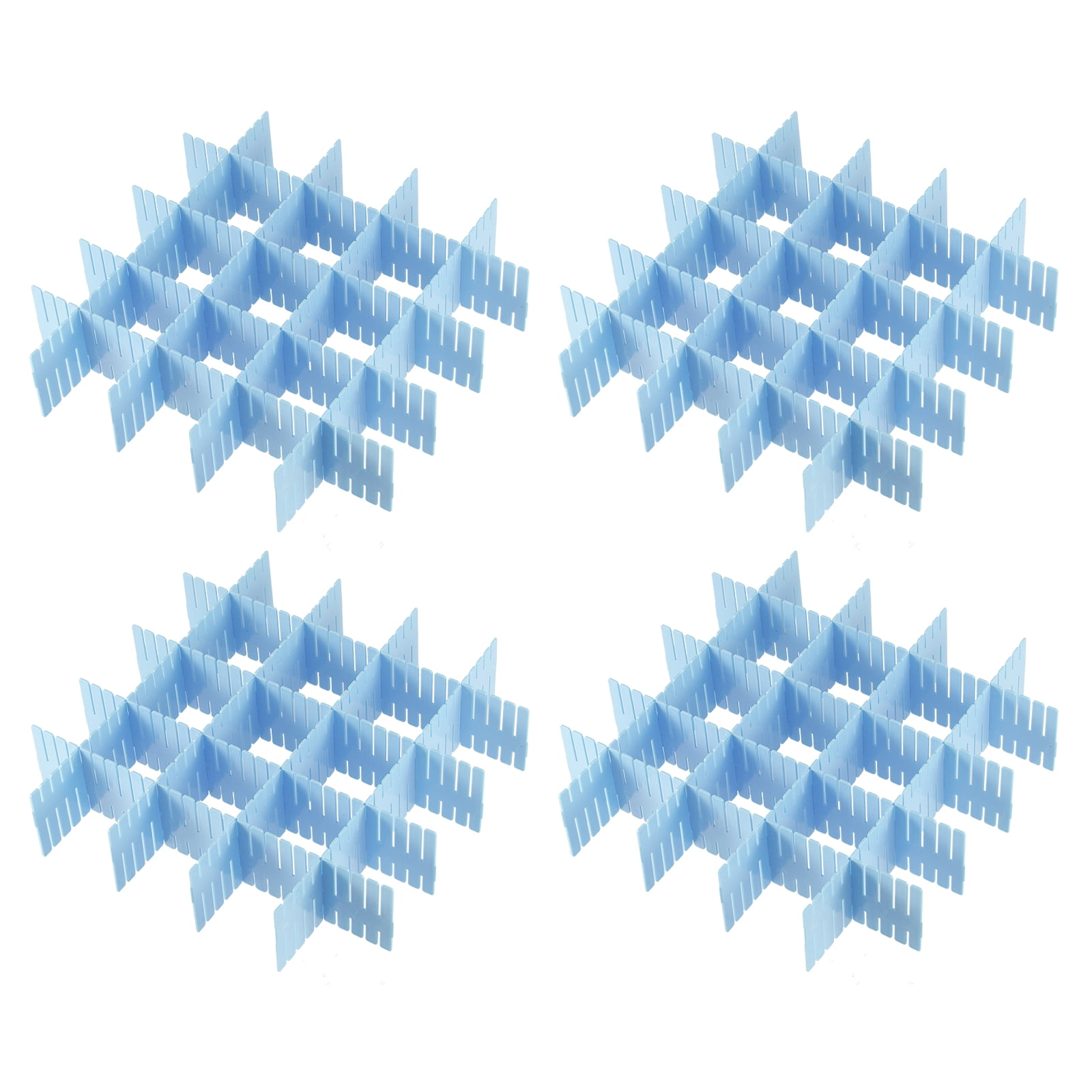 SEUNMUK 60 Pack Blue Plastic DIY Grid Drawer Dividers, Plastic Desk ...