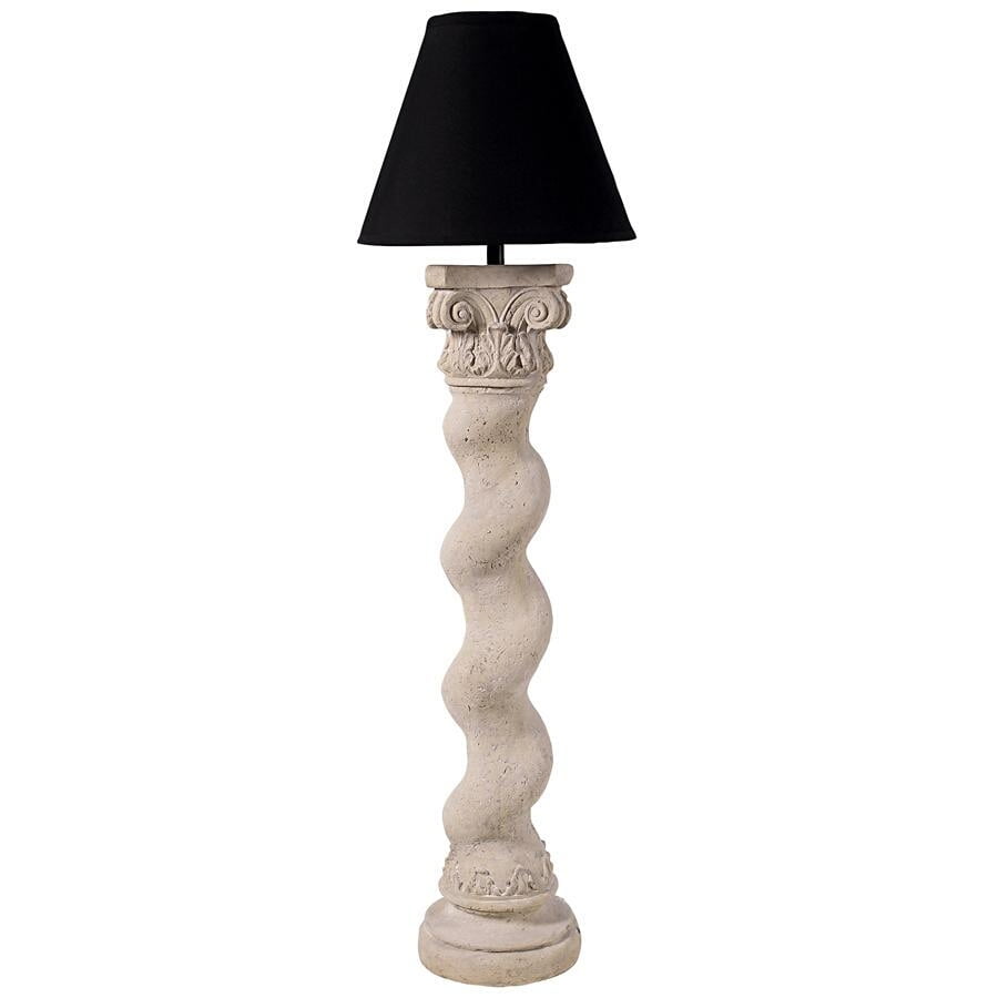 Design Toscano Bernini Barley Twist Column Faux Stone Floor Lamp ...