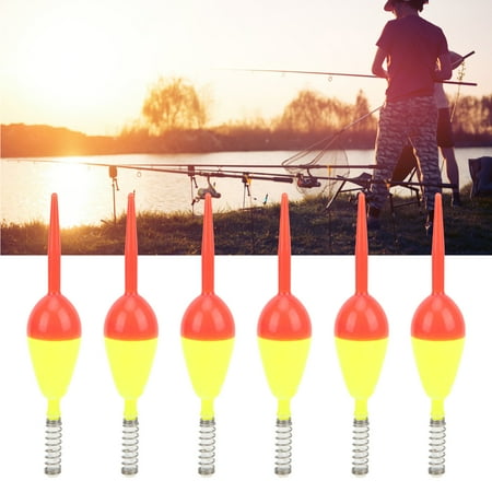 Zaqw 6 Pcs Fishing Bobbers Red Yellow Bold Vertical EVA Float Oval ...