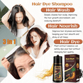 Coffee Hair Dye Shampoo 3-in-1, Magic Hair Color Shampoo - Gray ...
