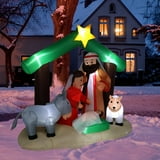 iTopRoad 6FT Inflatable Nativity Garden Jesus Family Decoration with 8 ...