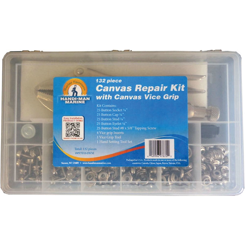 HandiMan Marine 970164EA Canvas Repair Kit with Vice Grip - 131-Piece ...
