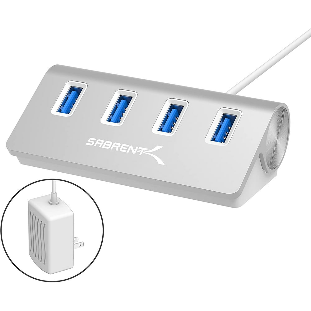 Sabrent Premium 4 Port Aluminum USB 3.0 Hub (30" Cable) for iMac ...