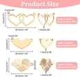 24Pcs 6 Styles 201 Stainless Steel Connector Charms Hearts Real Gold ...