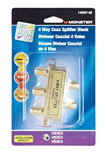 Monster Jhiu 140007-00 4 Way Coax Splitter - pack of 4 - Walmart.com