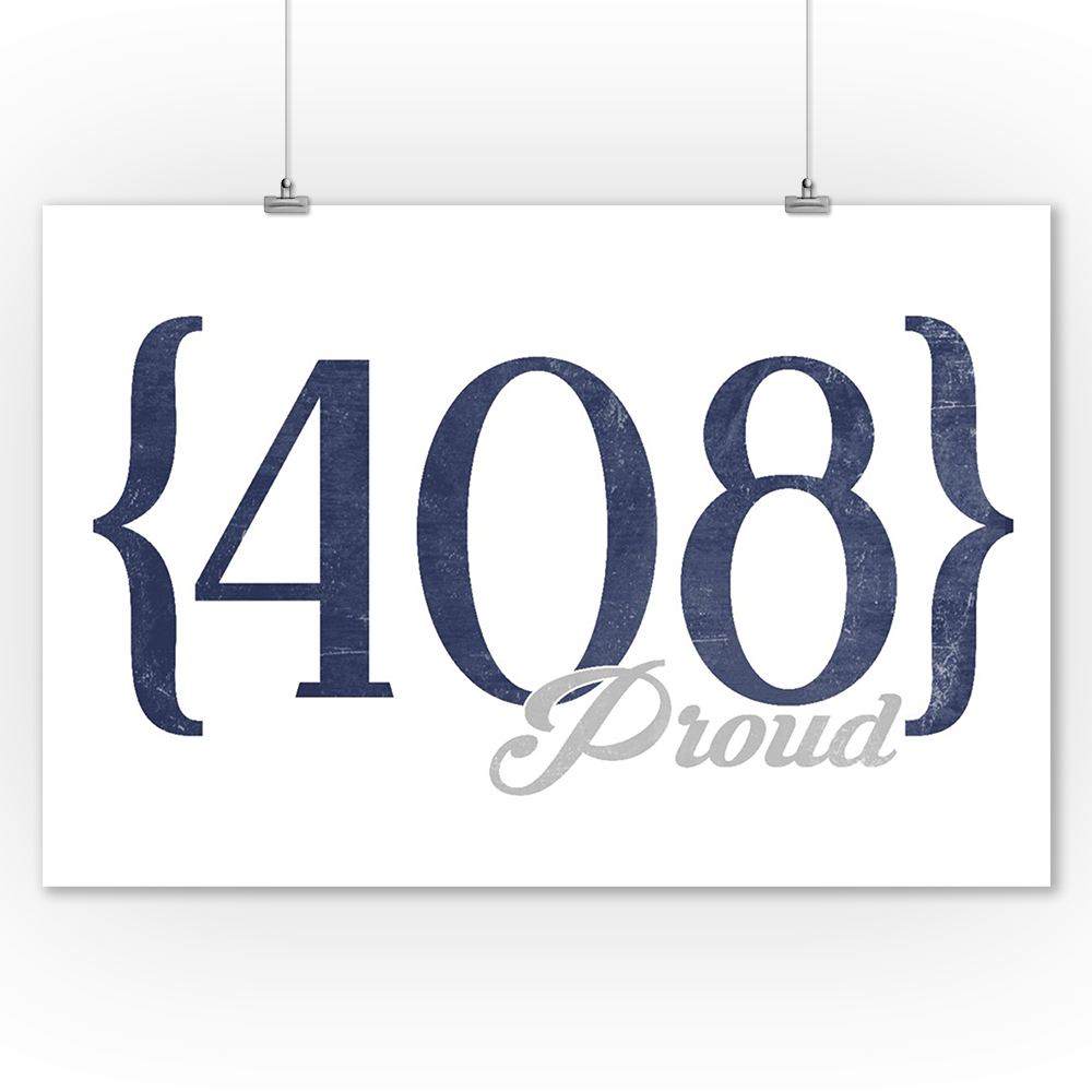 San Jose California 408 Area Code Blue Lantern Press Artwork San Jose California 408 Area Code Blue Lantern Press Artwork