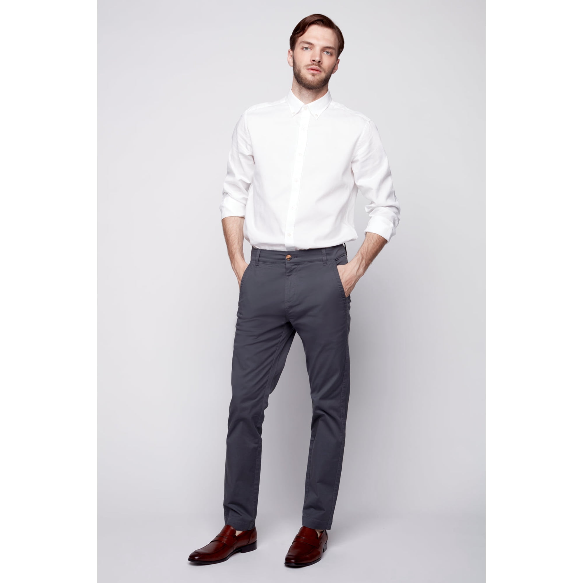 Click here for Slacker Marley - Slim Fit Chinos - Dark Grey prices