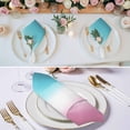 Cloth Napkins Set of 8 Teal White Pink Cocktail Napkins Gradient Color ...