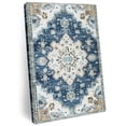 Abstract Boho Canvas Wall Art for Living Room, Vintage Deep Blue Beige ...