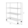 "SafeRacks NSF 4-Tier Steel Wire Shelving, Adjustable Shelves, Wheels ...