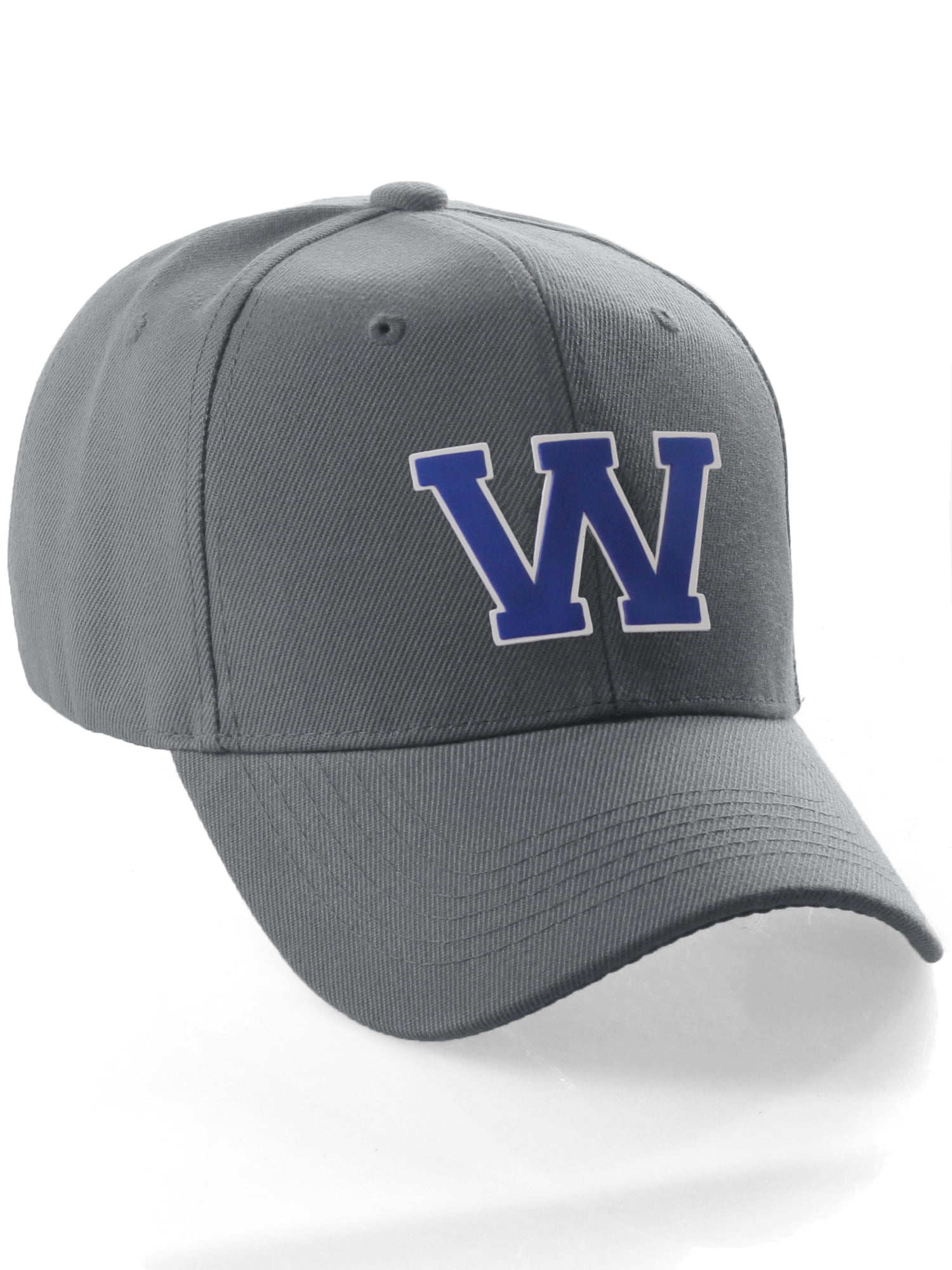 Classic Baseball Hat Custom A to Z Initial Team Letter, Charcoal Cap ...