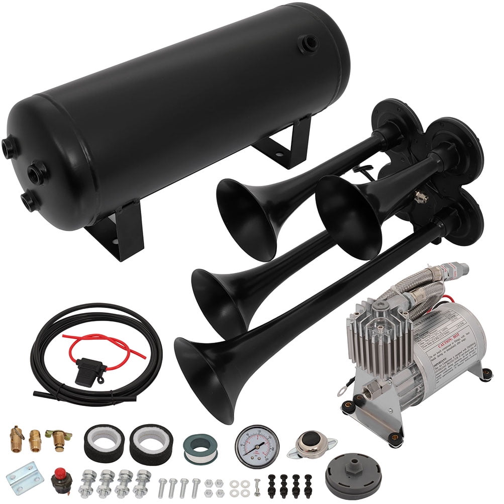 CCIYU 12V Loud Air Horn 4Trumpet Air Horn Kit with 150PSI Air ...