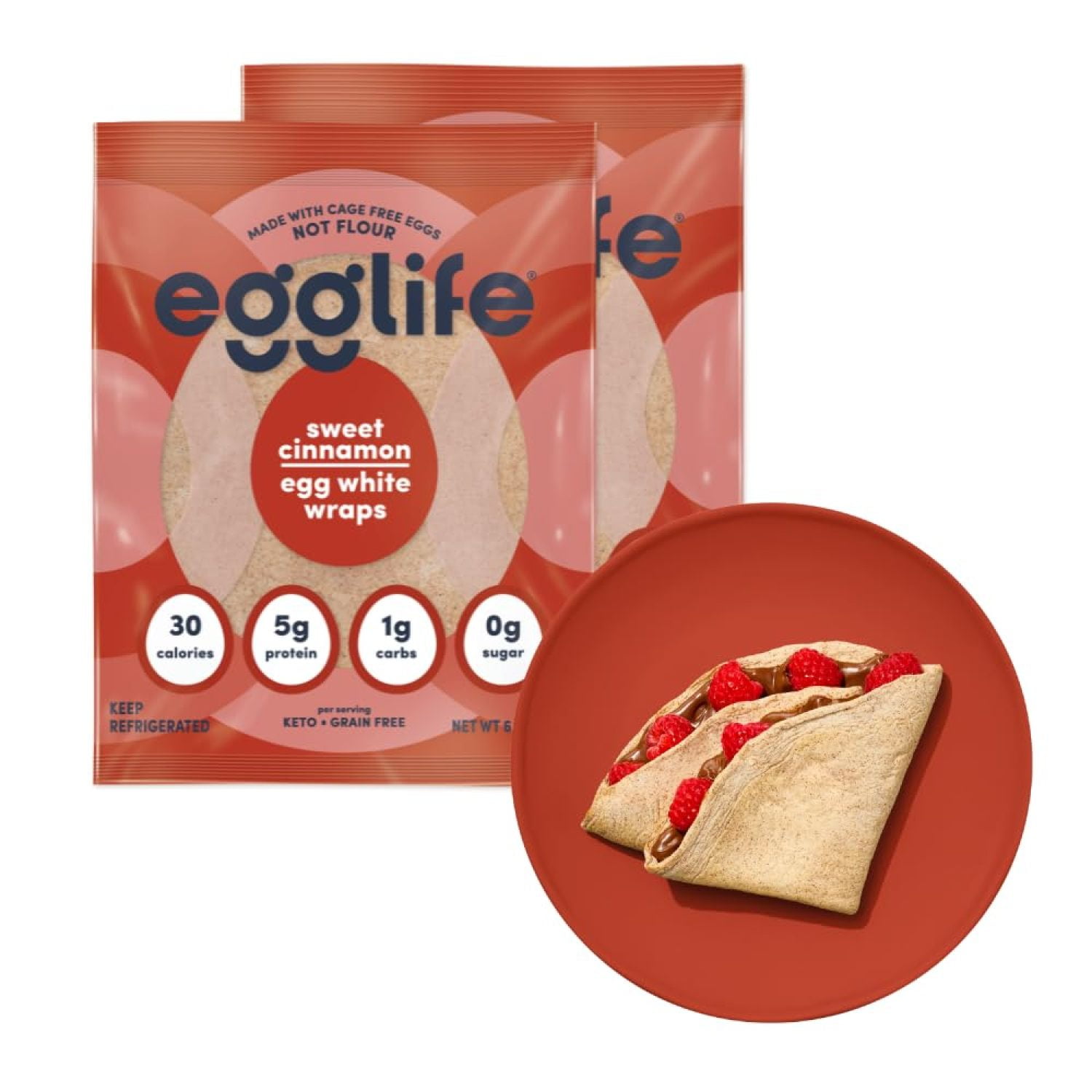 LDHF egg white wraps, Sweet Cinnamon, Egg White Wraps, 12 Total Wraps ...