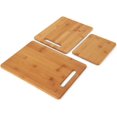 3-Piece Bamboo Wood Cutting Board Set, Reversible Chopping Boards with ...