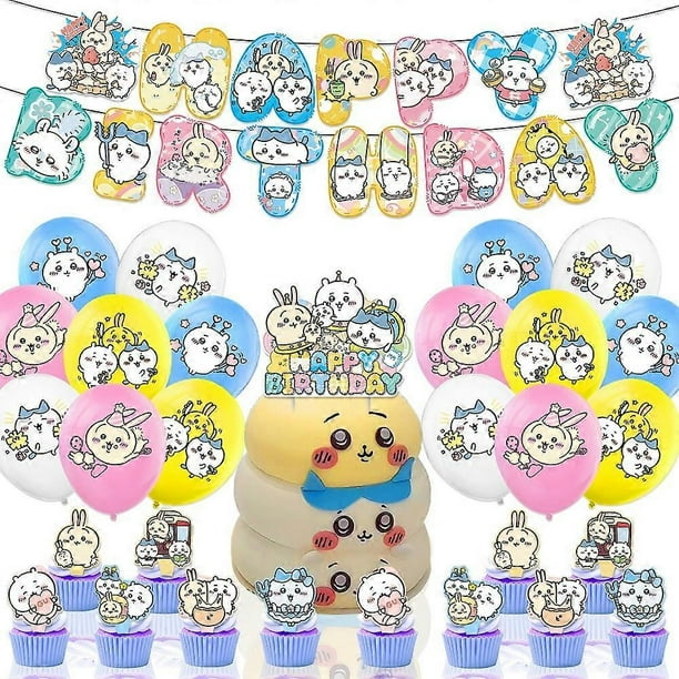 Chiikawa Theme Birthday Party Supplies Banner Balloons Kit Cake Cupcake ...