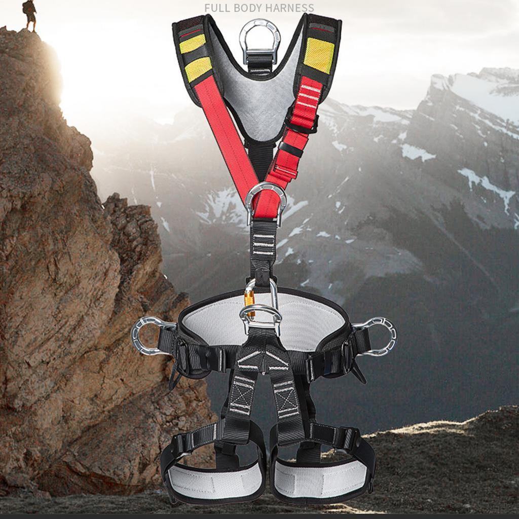 Thicken Climbing Harness, Wider Full Body Harness for Mountaineering ...