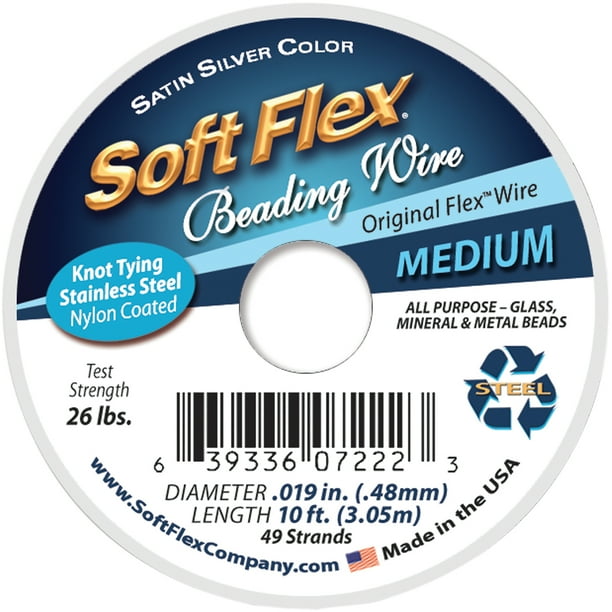 Soft Flex Wire 49-Strand .019"X10'-Silver - Walmart.com
