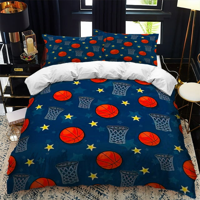 ZJEOQOQ Kids’ Basketball Themed Quilt Bedding Coverlet Set Men Sports ...