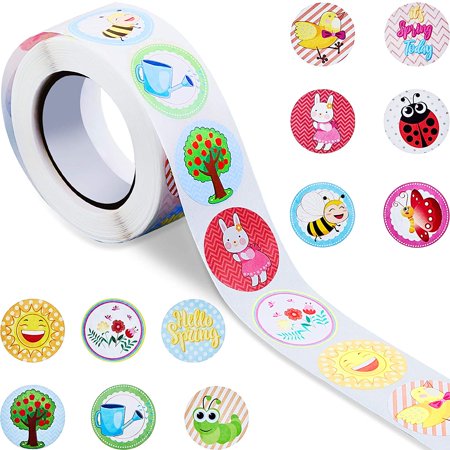 Spring Stickers for Kids in a Roll 12 Designs Flower Tree Spring ...