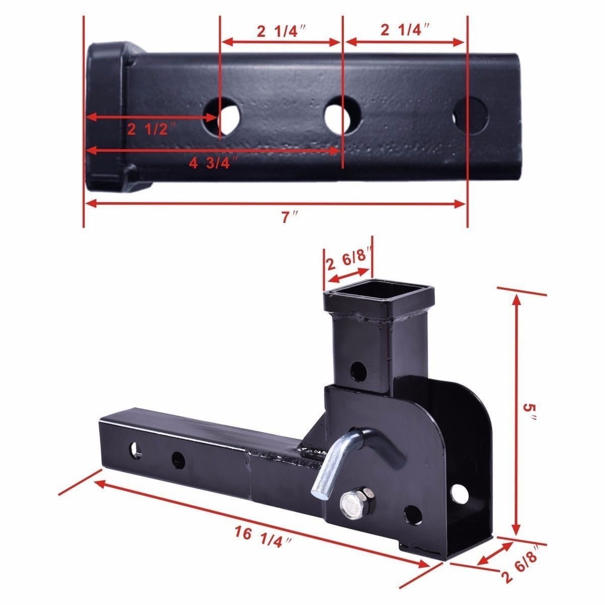 Costway 500LB Folding 2 Trailer Hitch Mount Shank Adapter Cargo costway-500lb-folding-2-trailer-hitch-mount-shank-adapter-cargo