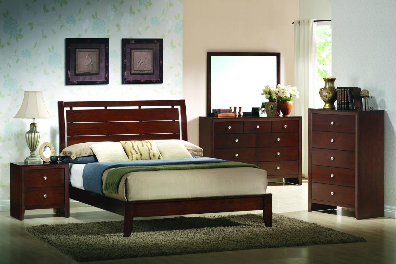 Jewel Cherry Panel Bedroom Set Special Full 4 Piece: Bed, Dresser ...