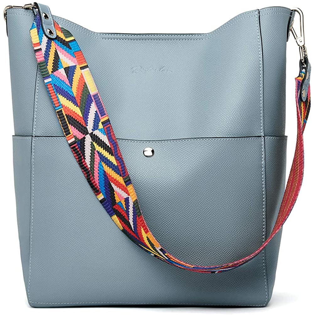 BOSTANTEN Women's Leather Designer Handbags Tote Purses Shoulder Bucket ...