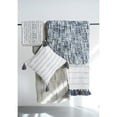 3R Studios Cream Cotton Woven Throw with Grey Stripes and Tassels ...