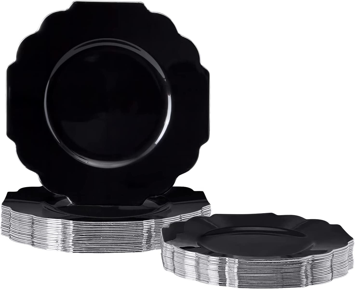 Disposable Plastic Dinner Plates (10 Piece), Heavy Duty Disposable ...