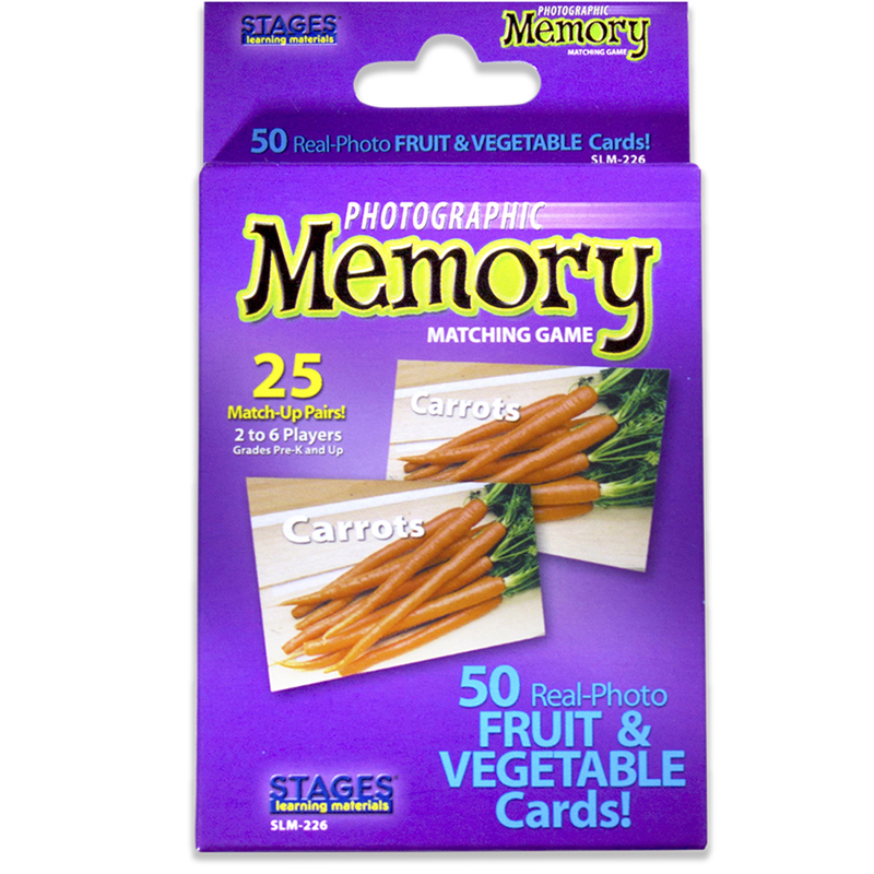 Photographic Memory Matching Game, Fruit & Vegetables | Bundle of 10 ...