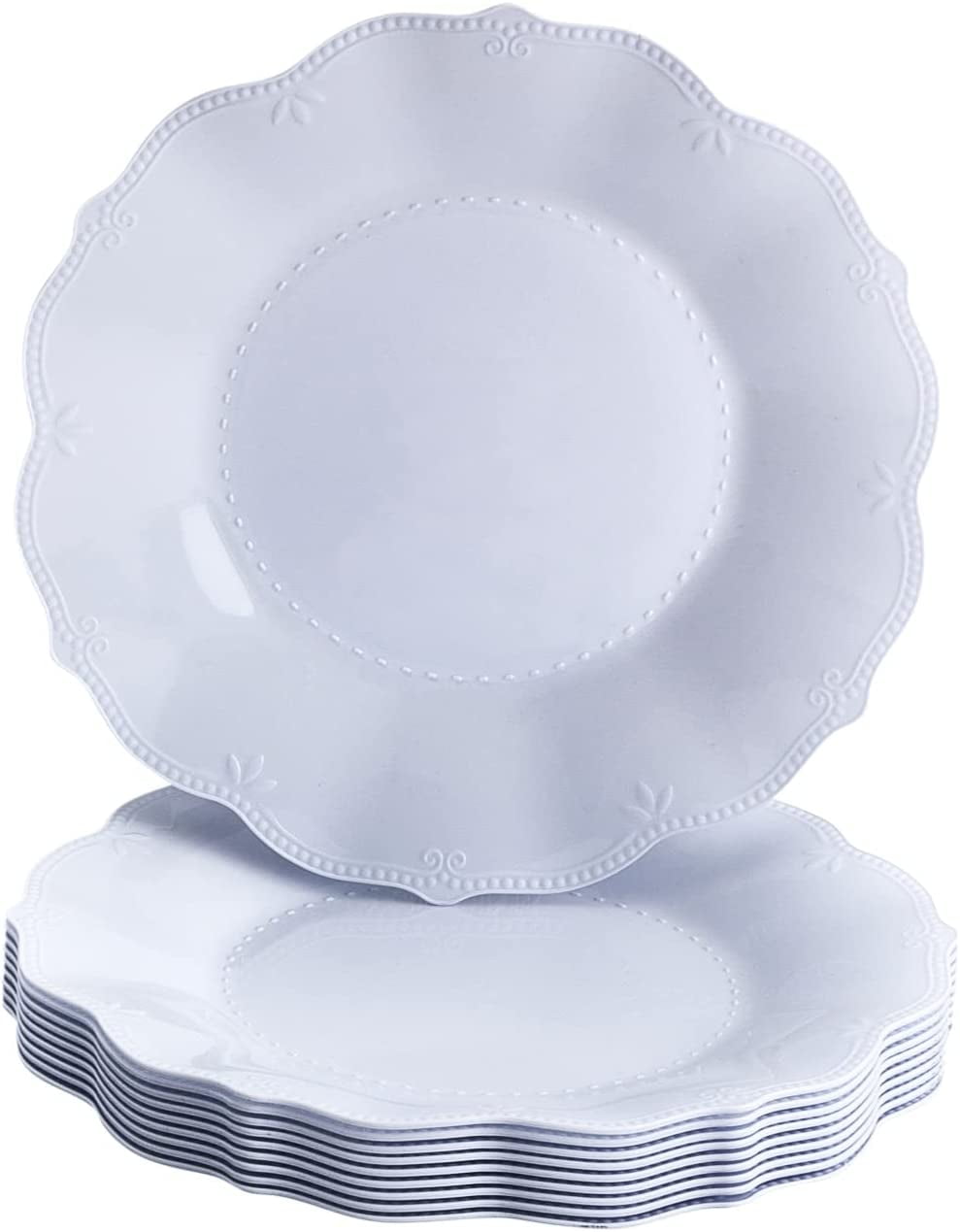 Vintage Embossed Plastic Salad Plates for Party - 10 PC - Heavy Duty ...