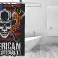 American Fire Fighter Skull Shower Curtain Set with Hooks Iron ...