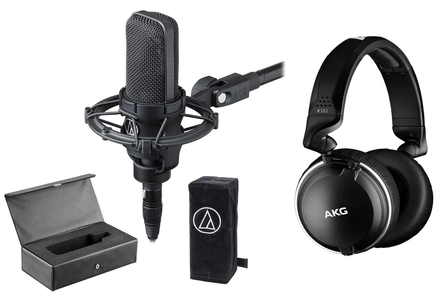 Audio Technica AT4033A Condenser Microphone Mic+Shockmount+AKG ...