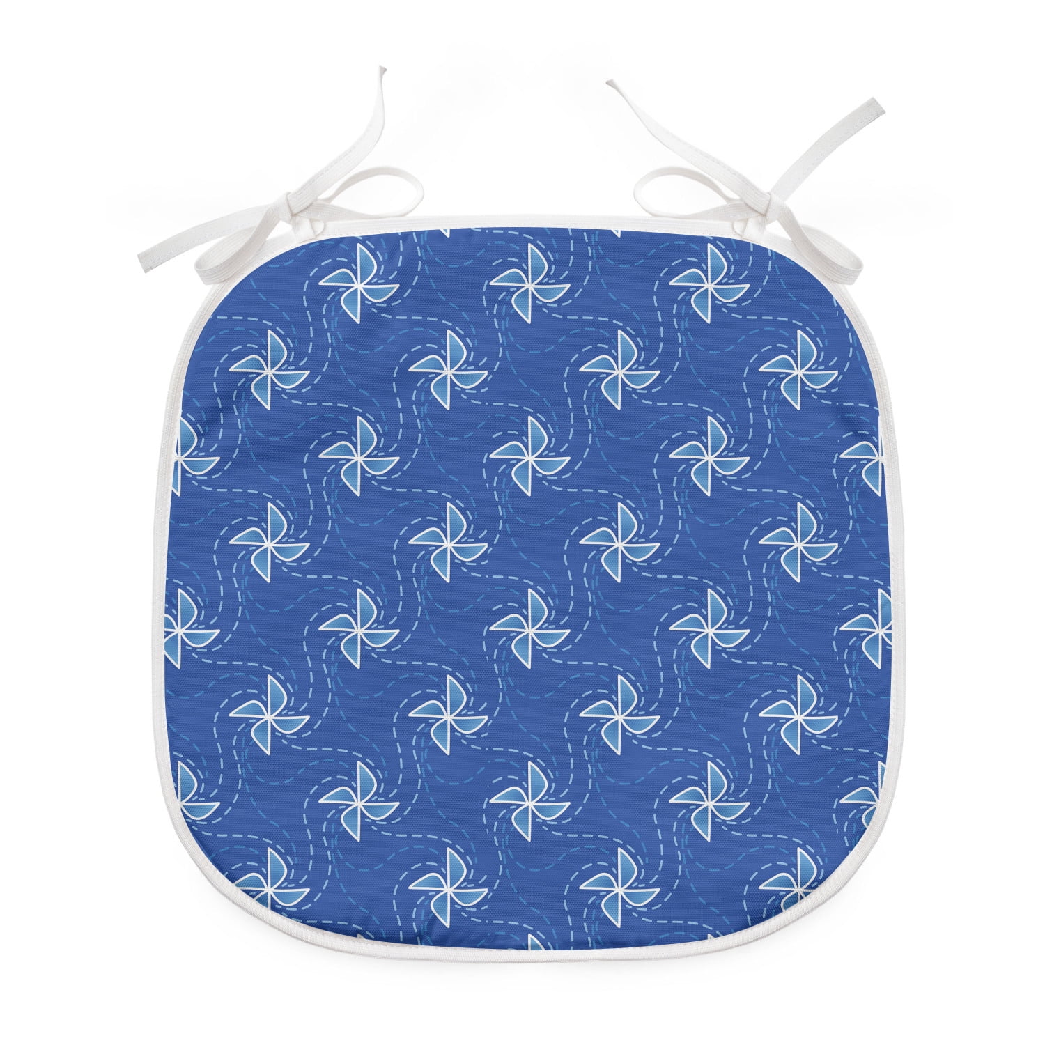 Pinwheel Dining Chair Pad, Wind Farm Turbines Map Pattern with ...