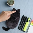 Black Plush Cat Coin Purse Zipper Wallet Multifunctional Storage Pouch ...
