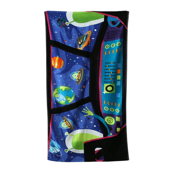 Mainstays Velour Beach Towel, Aliens, Multi-Color , 28x60 - Walmart.com